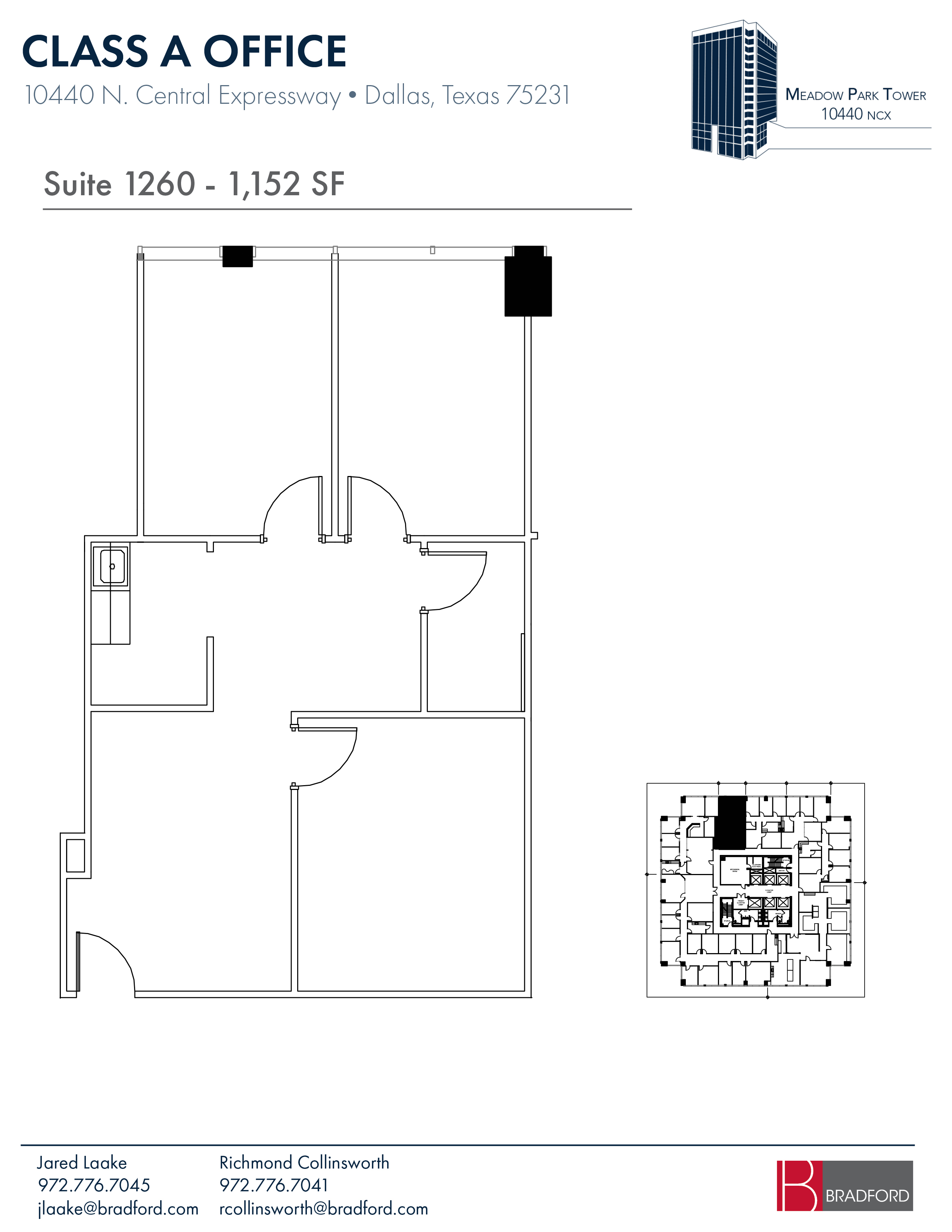 Suite 1260 Available 1,152 SF Floor 12 Floor Plan