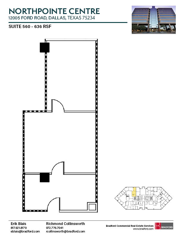 Suite 560 Available 636 SF Floor 5 Floor Plan