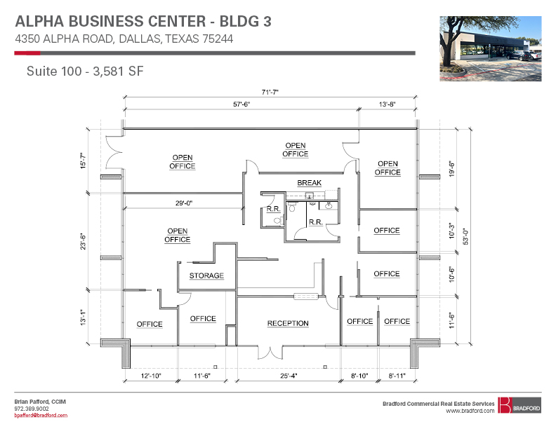 Suite 100 Available 3,581 SF Floor Plan