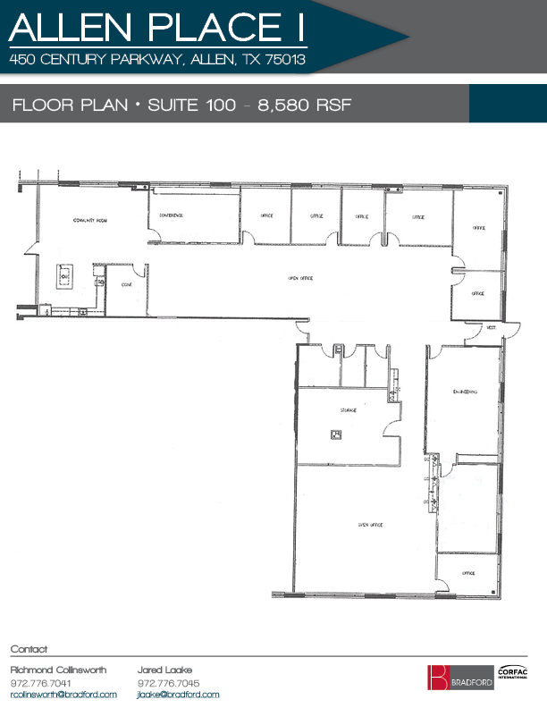 Suite 140 Available 1,887 SF Floor Plan